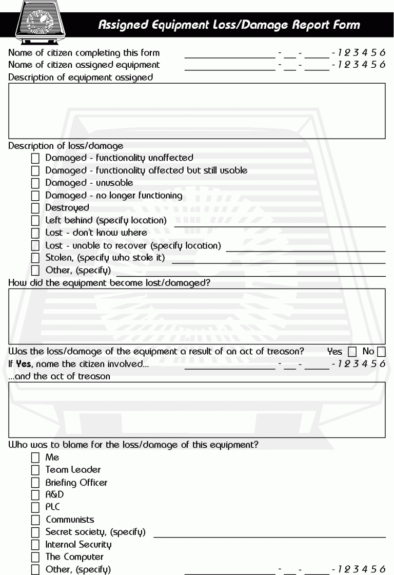 RPG Resources: Paranoia Paperwork – No Rerolls